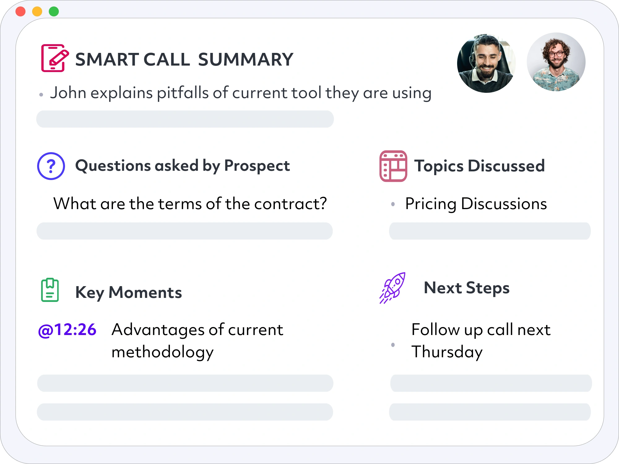 Smart Call Summary | Rafiki